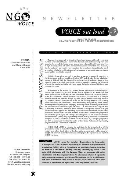 Voice Out Loud Issue 9: Disaster Risk Reduction and Climate Change ...