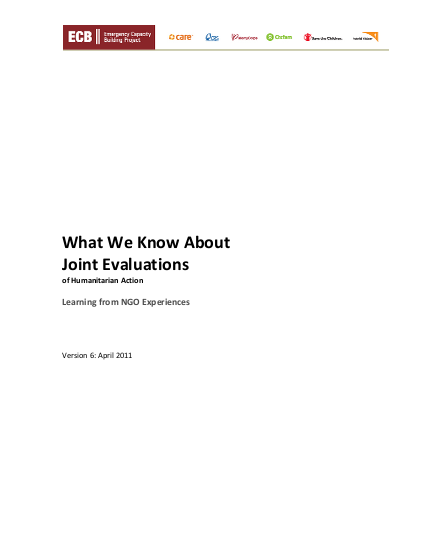 What We Know About Joint Evaluations | ALNAP