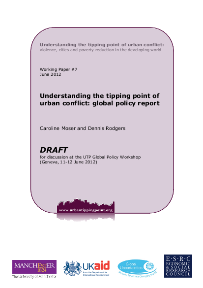 Understanding the tipping point of urban conflict: global policy report ...